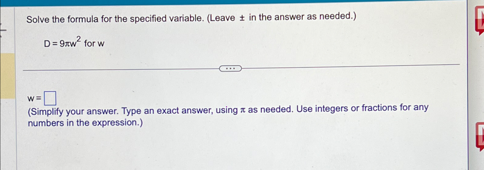 Solved Solve the formula for the specified variable. (Leave | Chegg.com