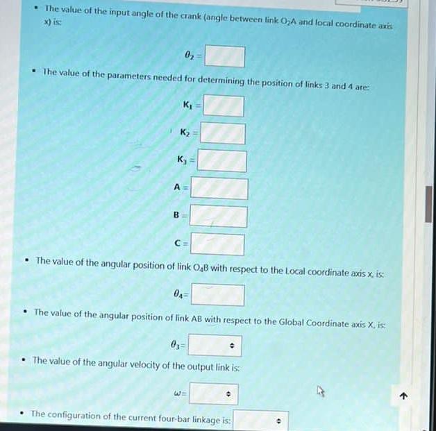 For the following mechanism, Given: - Lengths: O2 | Chegg.com