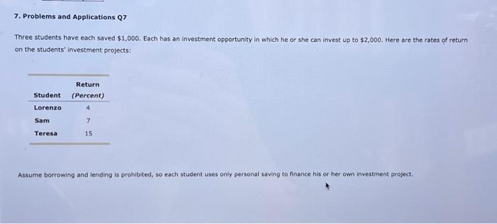 Solved 7. Problems and Applications Q7 Three students have | Chegg.com