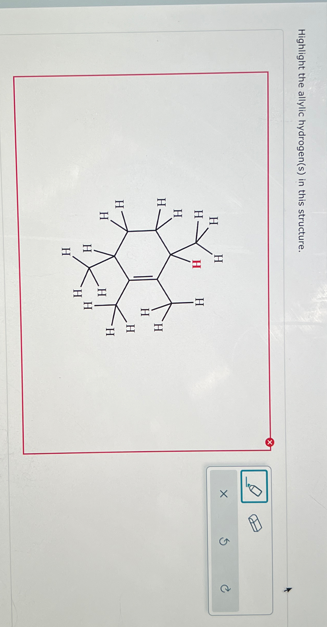 Solved Highlight the allylic hydrogen(s) ﻿in this structure. | Chegg.com