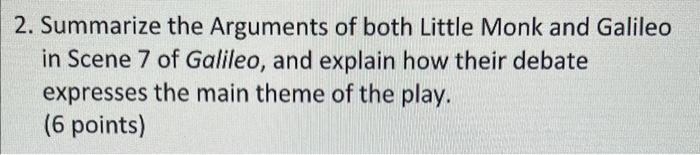 2. Summarize the Arguments of both Little Monk and | Chegg.com
