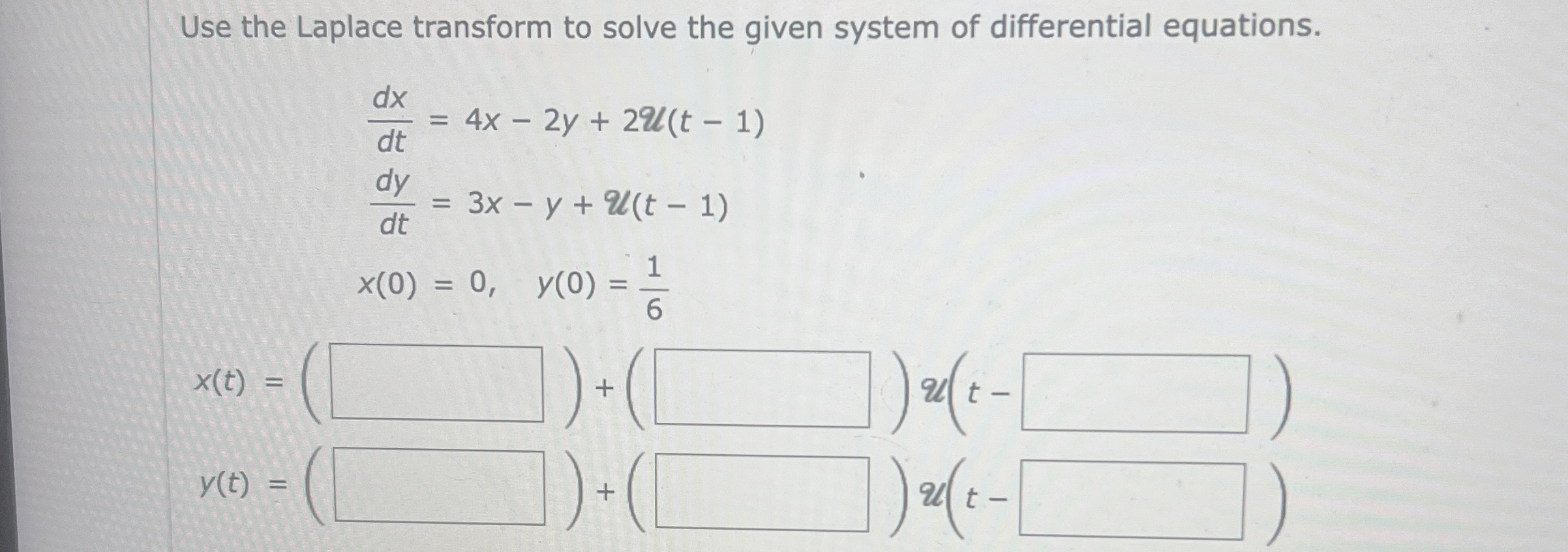 Use the Laplace transform to solve the given system | Chegg.com