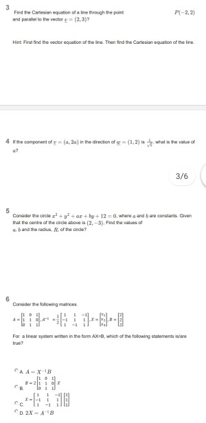 Solved 3 PL-2,2) Find the Cartesian equation of a line | Chegg.com