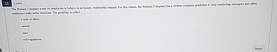 Solved 151 ﻿pointThe Westen Conpany wants its entployees to | Chegg.com