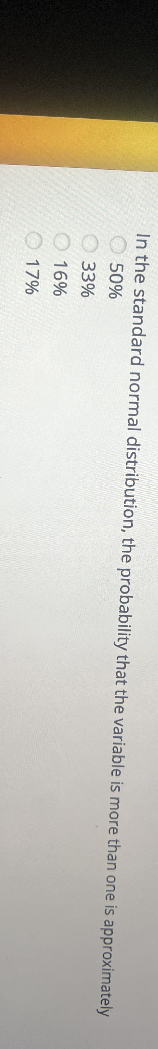 In the standard normal distribution, the probability | Chegg.com