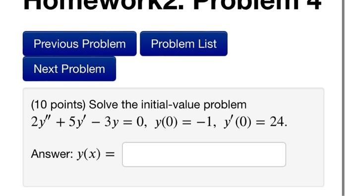 Solved (10 points) Solve the initial-value problem | Chegg.com