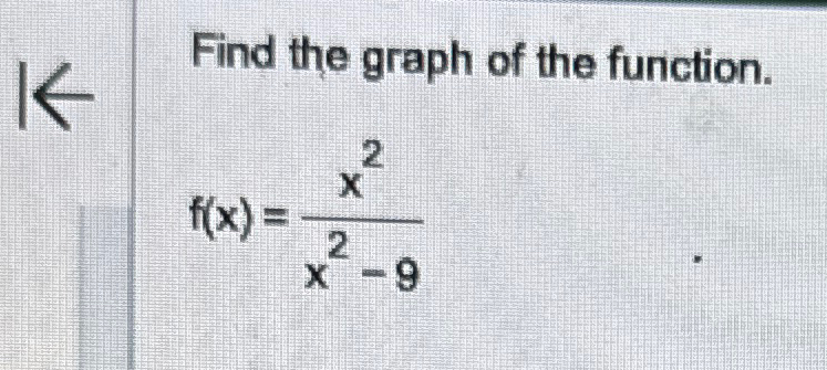 Solved Find the graph of the function.f(x)=x2x2-9 | Chegg.com