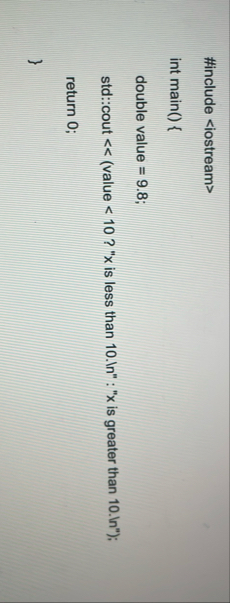 Solved rewrite into conditional operator and make a | Chegg.com