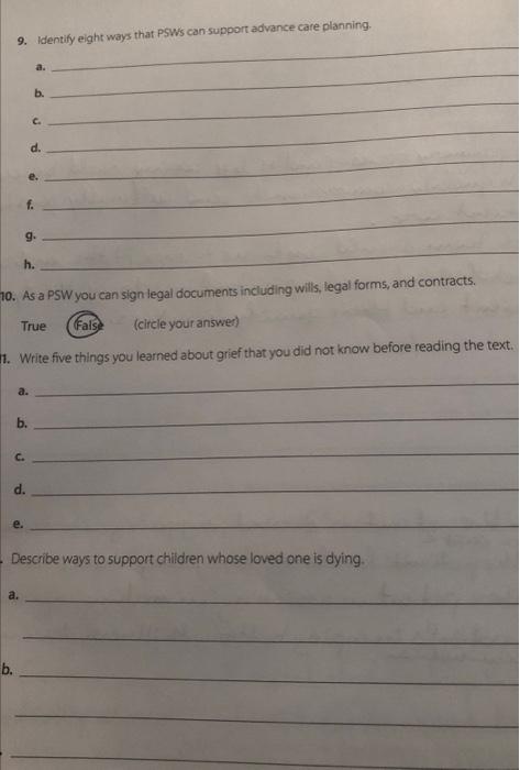 Solved 9. Identify eight ways that PSWS can support advance | Chegg.com