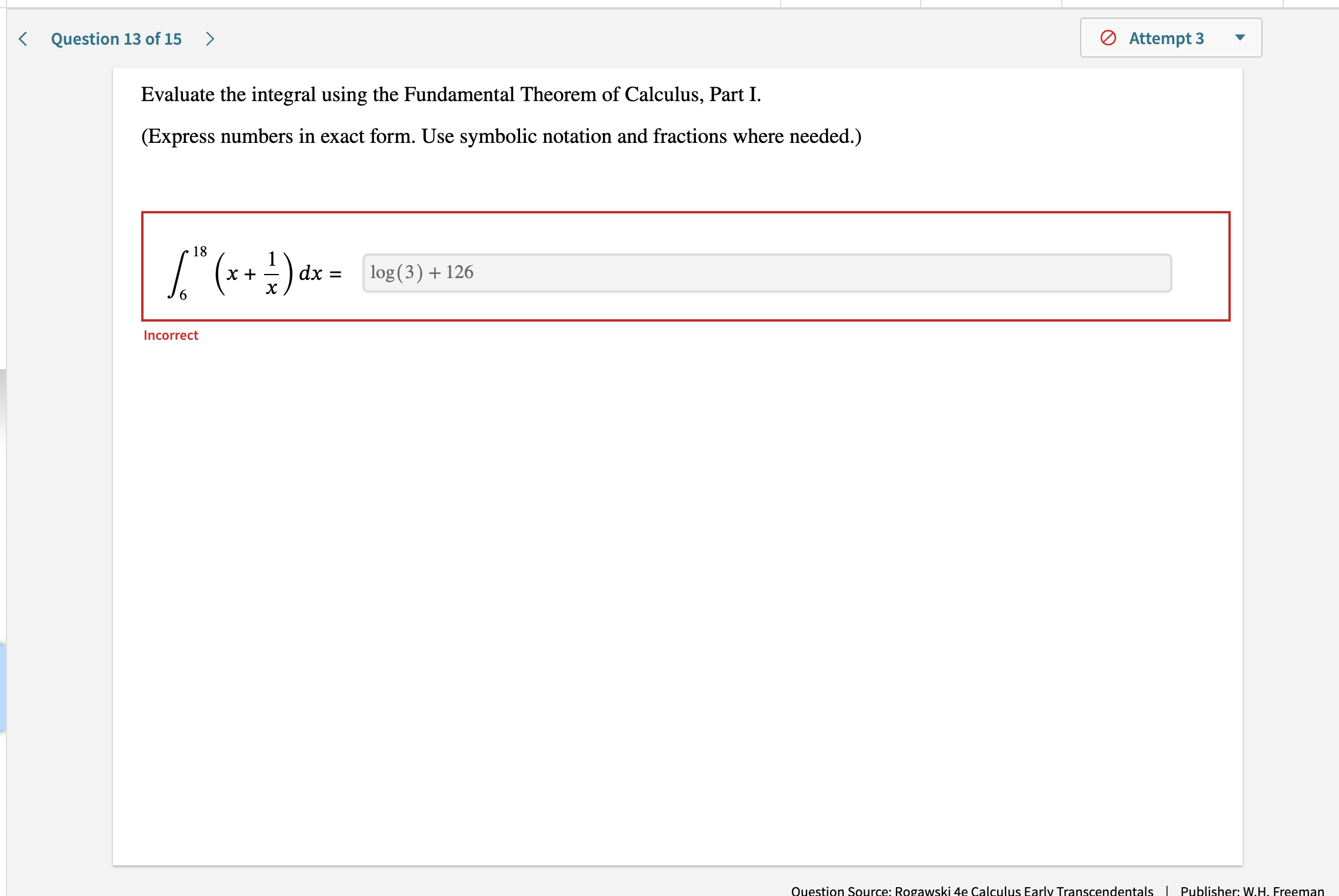 Solved Evaluate the integral using the Fundamental Theorem | Chegg.com