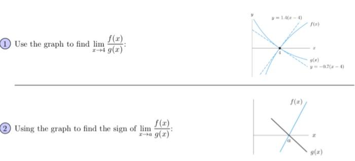 Solved 1) Use the graph to find limx→4g(x)f(x) : 2 Using the | Chegg.com