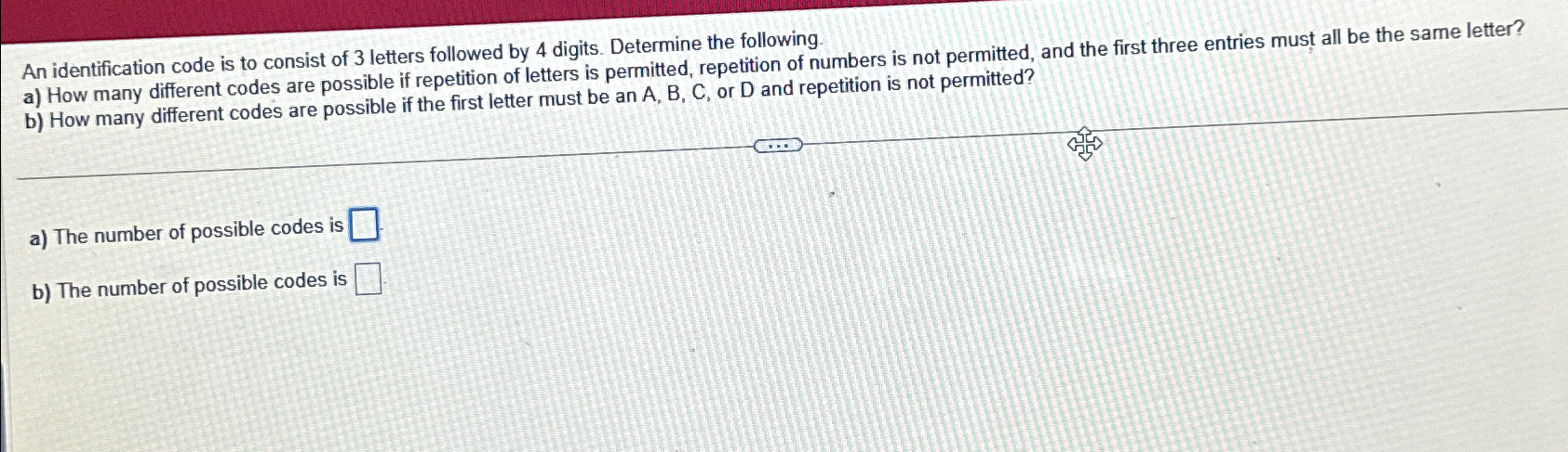 An identification code is to consist of 3 ﻿letters | Chegg.com