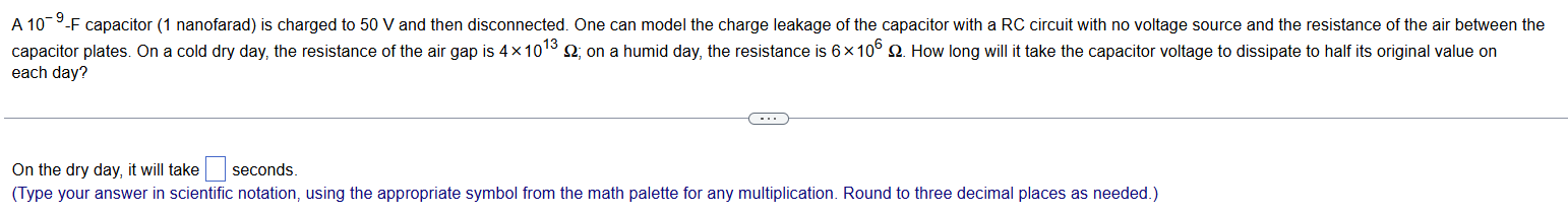 Solved A \( 10^{-9} \) - ﻿F capacitor ( 1 ﻿nanofarad) ﻿is | Chegg.com
