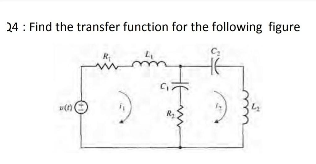 Solved 24 : Find the transfer function for the following | Chegg.com