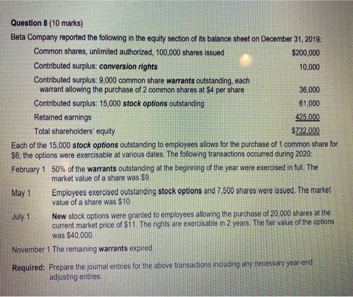 Solved 7 (10 ﻿marks)During the 2020 ﻿year-end audit of Alpha | Chegg.com