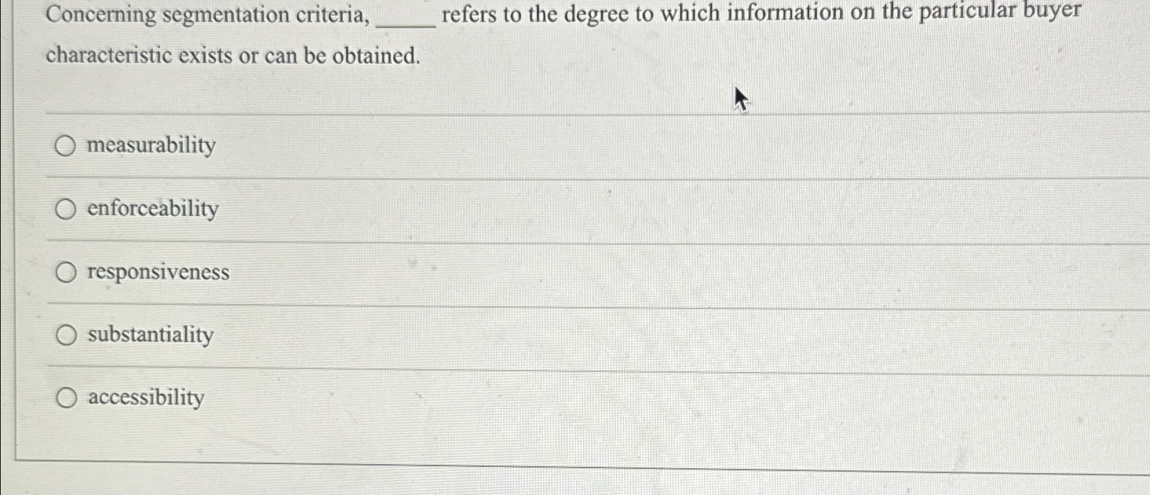 Solved Concerning segmentation criteria, refers to the | Chegg.com