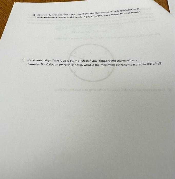 Solved Problem 5: faraday's law A circular loop of wire in | Chegg.com