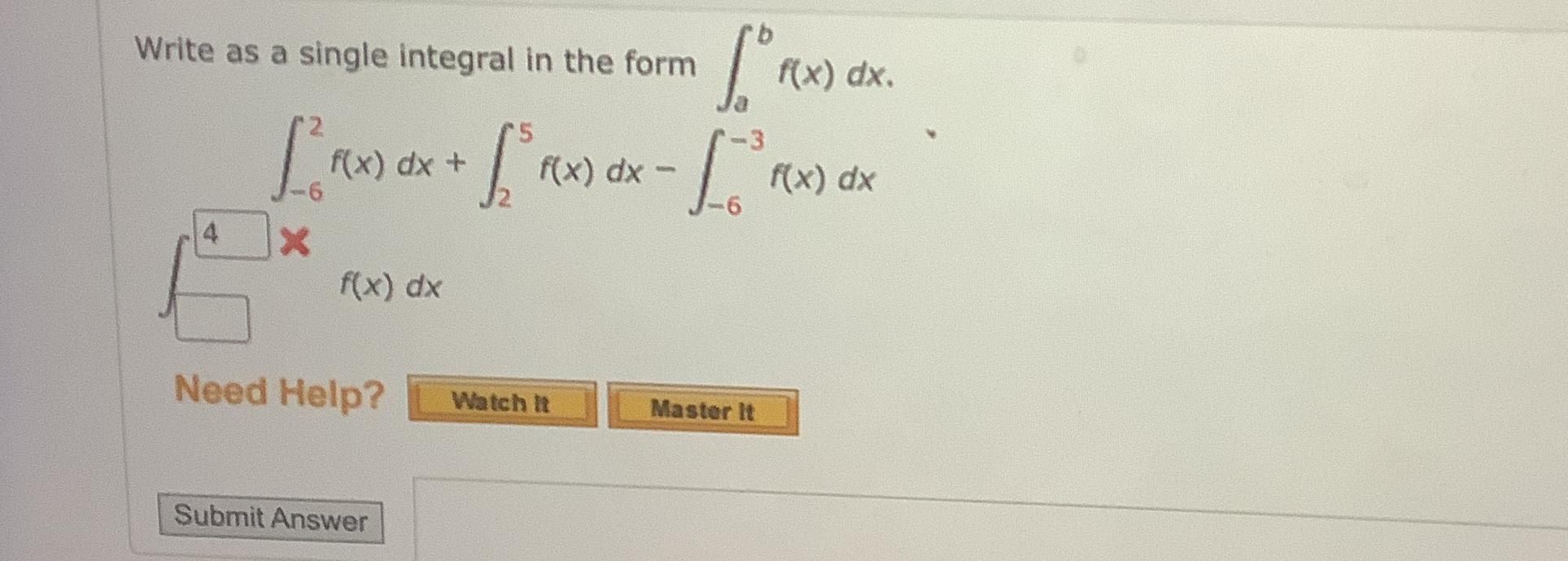 Solved Write as a single integral in the form | Chegg.com