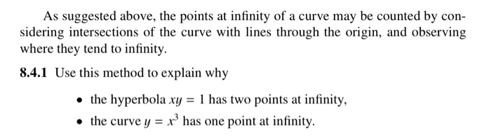 Solved As suggested above, the points at infinity of a curve | Chegg.com