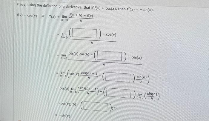 Solved Prove, using the definition of a derivative, that if | Chegg.com