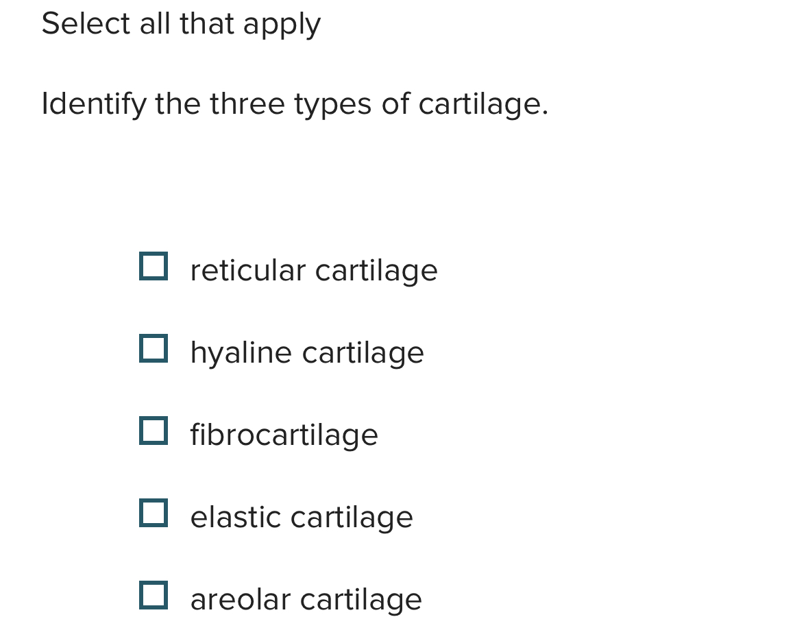 Solved Select all that applyIdentify the three types of | Chegg.com