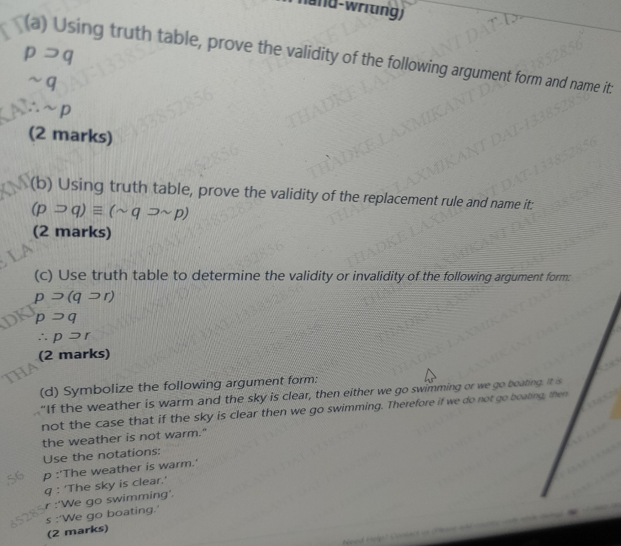 Solved (a) Using truth table, prove the validity of the | Chegg.com Solved (a) Using truth table, prove the validity of the | Chegg.com