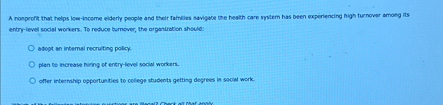 Solved A nonprofit that helps low-income elderly people and | Chegg.com