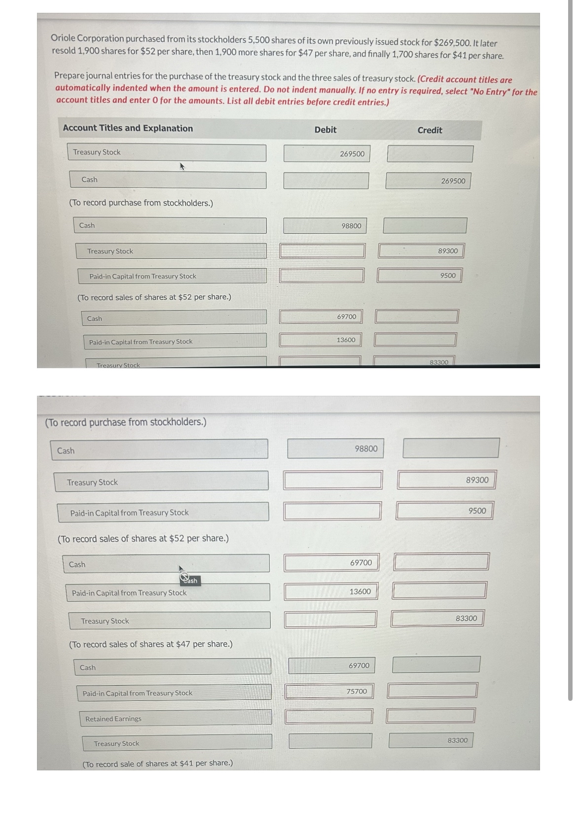 Solved Oriole Corporation purchased from its stockholders | Chegg.com