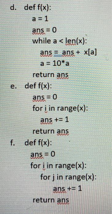 Solved 2- Define the Python Computational complexity | Chegg.com