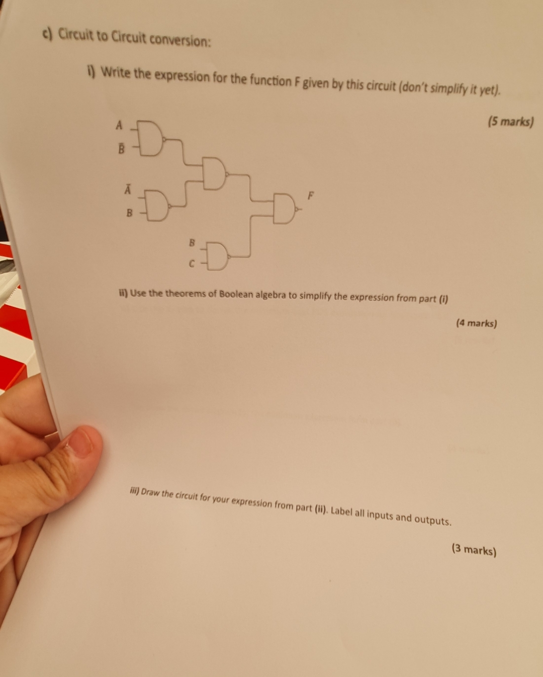 Solved c) ﻿Circuit to Circuit conversion:Write the | Chegg.com