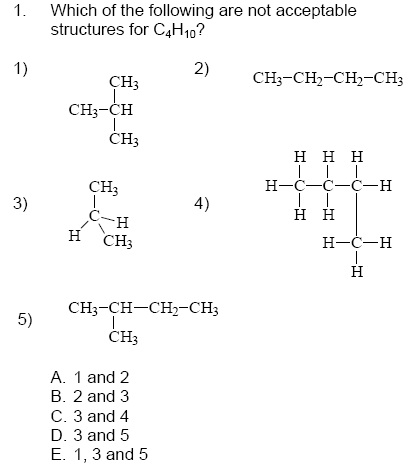 Solved Witch of the following are not acceptable structures | Chegg.com