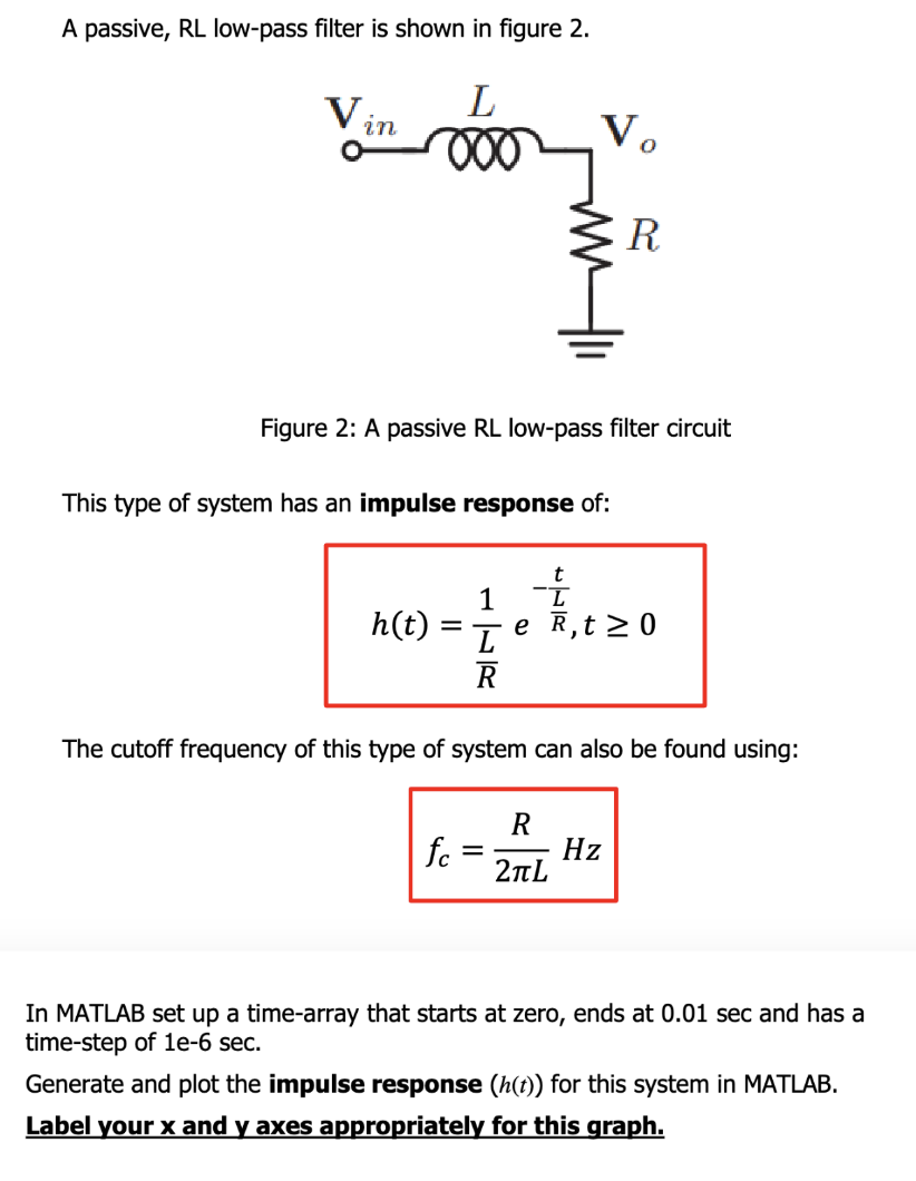 Solved A passive, RL low-pass filter is shown in figure | Chegg.com