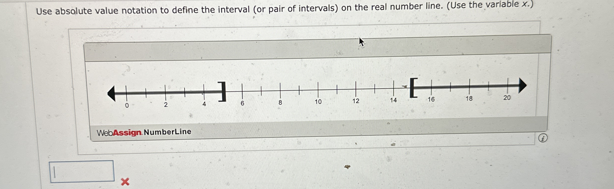Solved Use absolute value notation to define the interval | Chegg.com