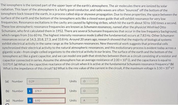 Solved The ionosphere is the ionized part of the upper layer | Chegg.com