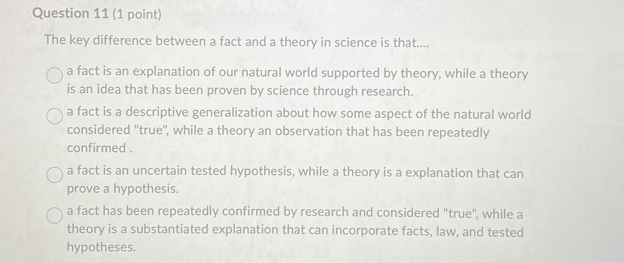 Solved Question 11 (1 ﻿point)The key difference between a | Chegg.com