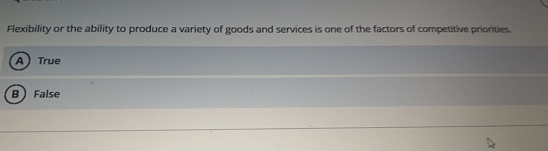 Solved Flexibility or the ability to produce a variety of | Chegg.com