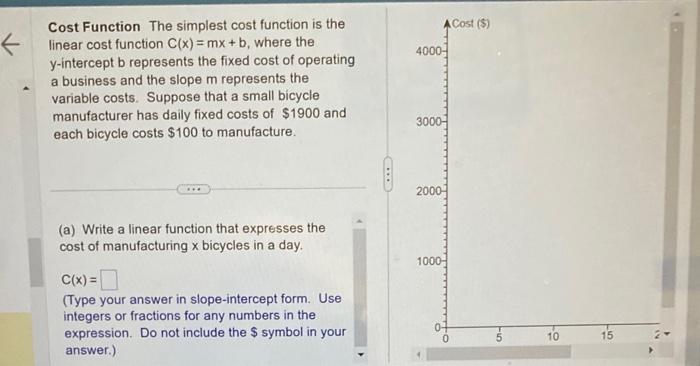 Solved Cost Function The Simplest Cost Function Is The