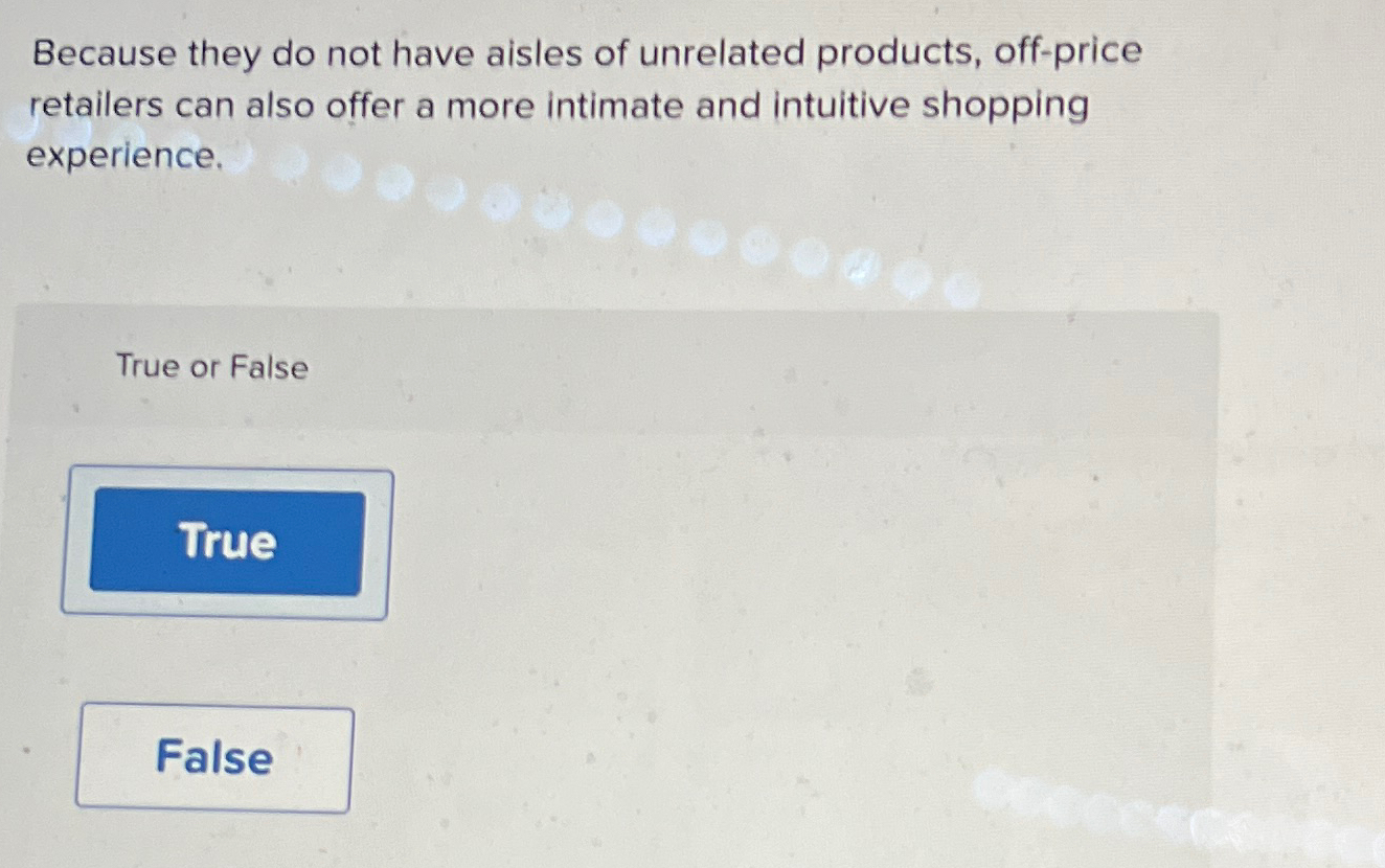 Solved Because they do not have aisles of unrelated | Chegg.com
