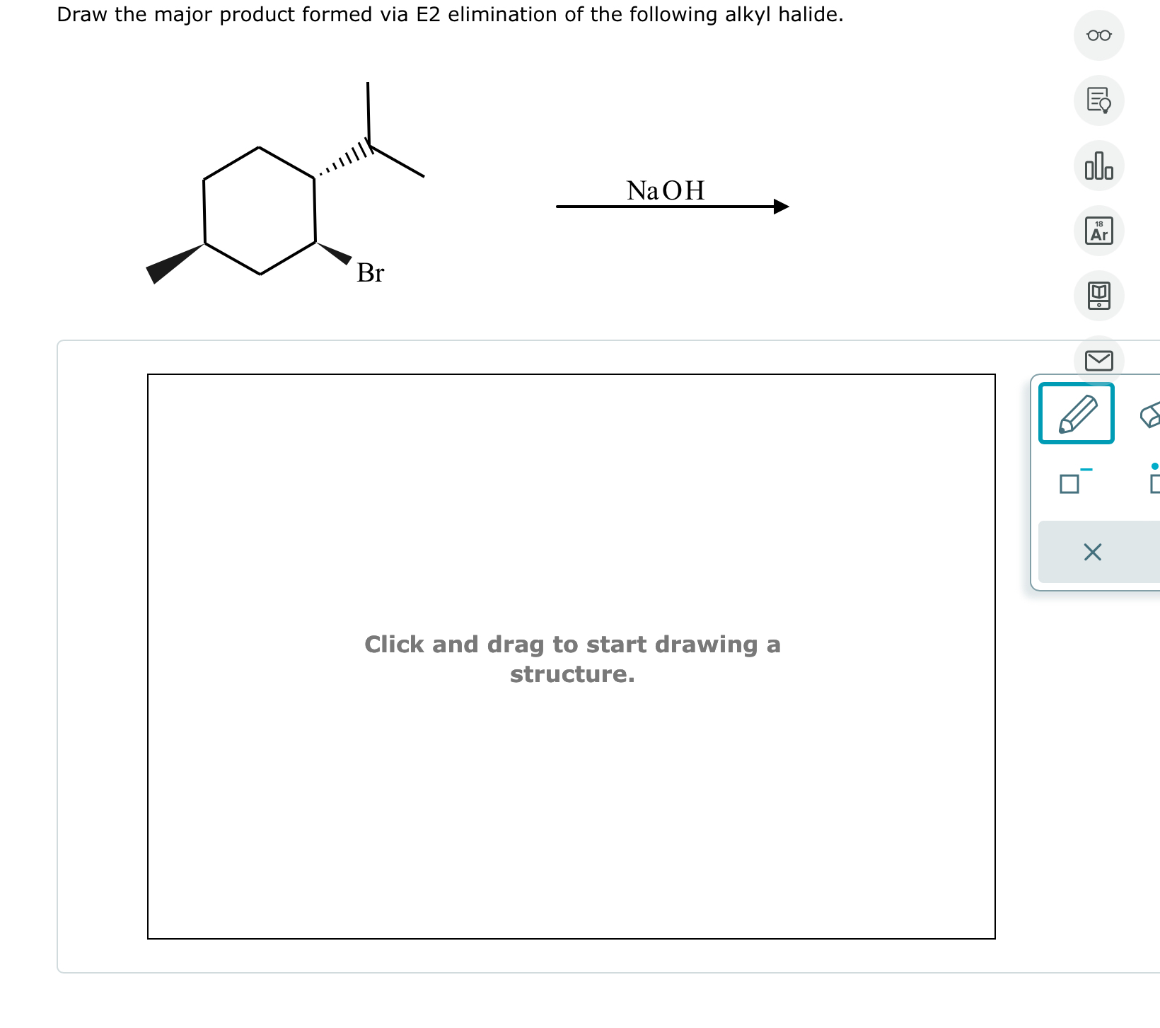 Solved Draw the major product formed via E2 ﻿elimination of | Chegg.com