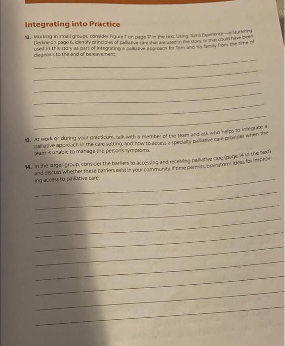 Solved Integrating into Practice 12. Working in small | Chegg.com
