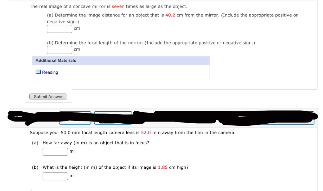Solved The real image of a concave mirror is seven times as | Chegg.com