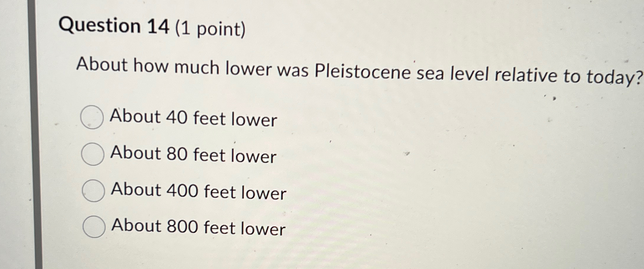 Solved Question 14 (1 ﻿point)About how much lower was | Chegg.com
