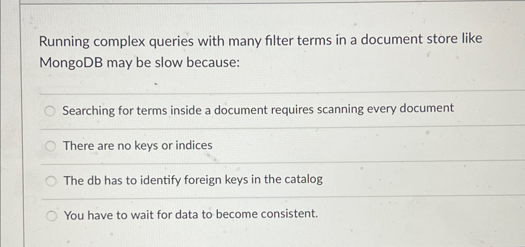 Solved Running complex queries with many filter terms in a | Chegg.com