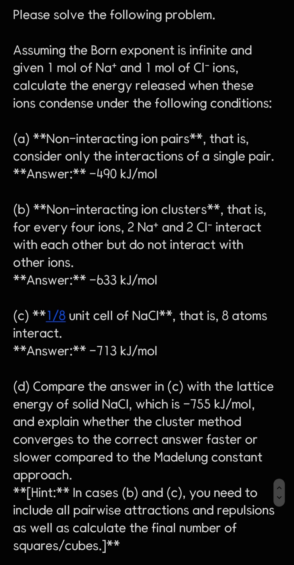 Solved Please solve the following problem.Assuming the Born | Chegg.com