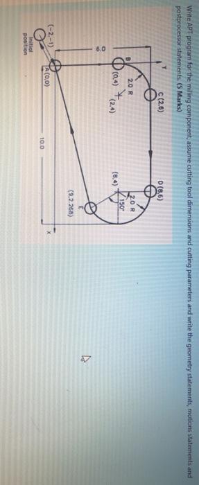 Solved Write APT program for the milling component, assume | Chegg.com