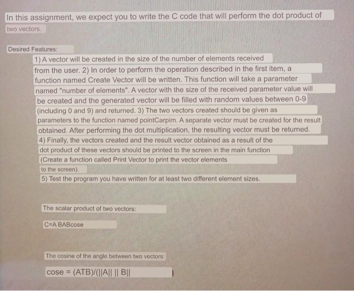 Solved In this assignment, we ask you to write the C code to | Chegg.com