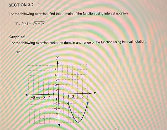 Solved For the following exercise, find the domain of the | Chegg.com