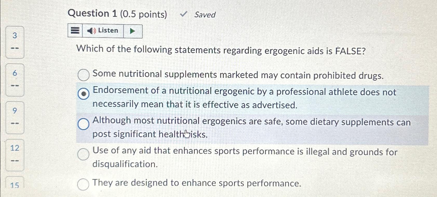 Solved Question 1 ( 0.5 ﻿points) | Chegg.com