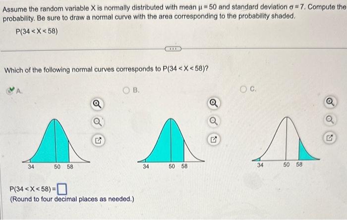 Solved Assume the random variable X is normally distributed | Chegg.com