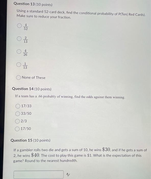 Solved Using a standard 52-card deck, find the conditional | Chegg.com